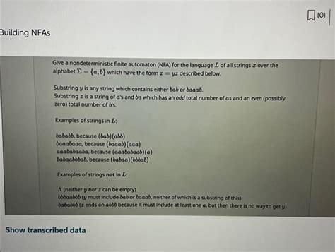 Solved Glve A Nondeterministic Finite Automaton Nfa For
