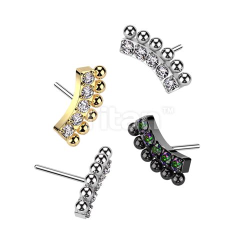 Implant Grade Titanium Threadless Push In 5 Cnc Set Cz Curved Top With