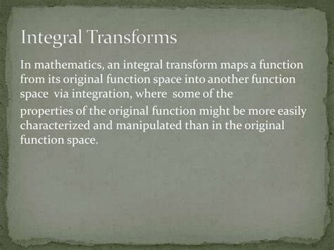 Integral Transform Pptx