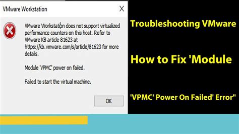 Fix VMware Workstation Does Not Support Virtualized Performance Counters On This Host