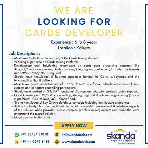R Siva Subramanian Siva Skanda It Ramalingam On Linkedin We Are Looking For Cards
