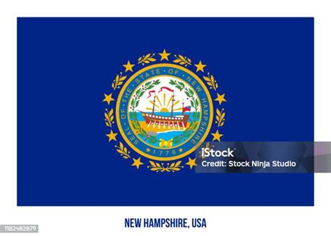 흰색 배경에 뉴 햄프셔 플래그 벡터 그림입니다 미국 주 국기 뉴햄프셔에 대한 스톡 벡터 아트 및 기타 이미지 뉴햄프셔 미국 주기 0명 Istock