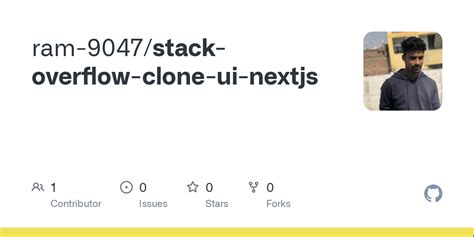Github Ram 9047stack Overflow Clone Ui Nextjs