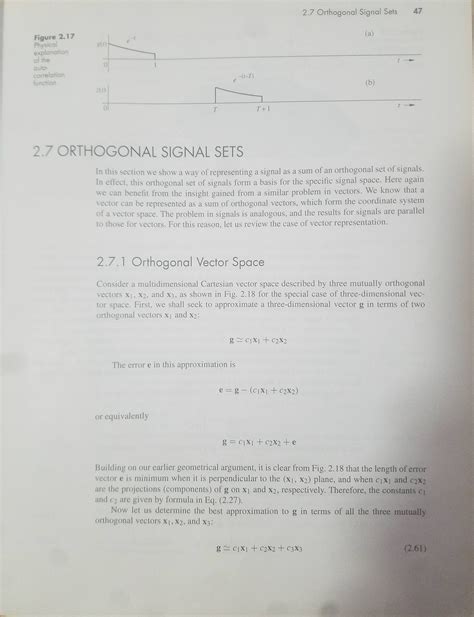 Calculus Orthogonal Vector Space Orthogonal Signal Sets