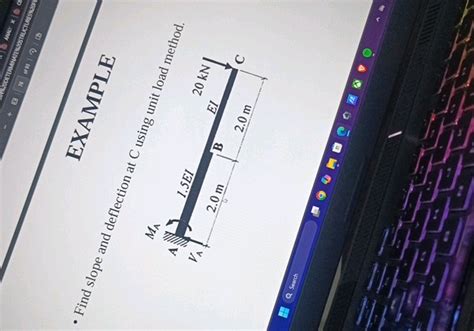 find slope and deflection at c using unit load method image imagepng