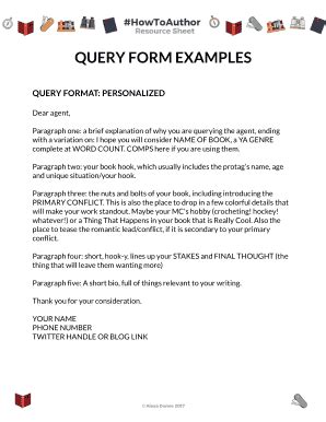 Fillable Online How To Write A Successful Query Letter Example And Template Fax Email Print