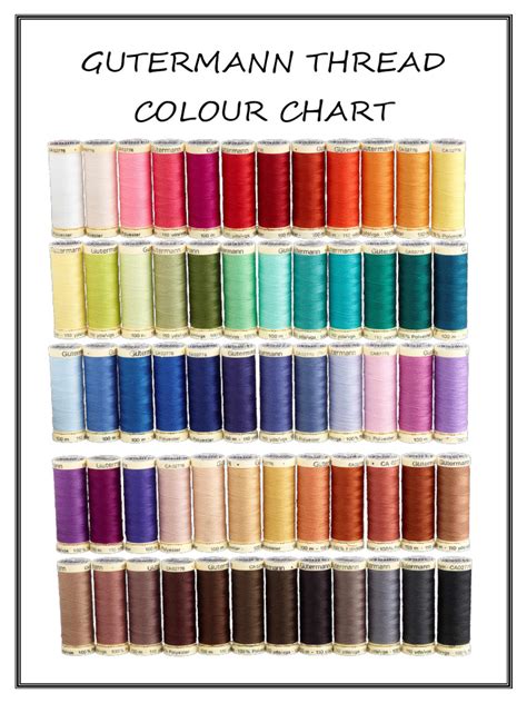 Gutermann Thread Colour Chart Pdf