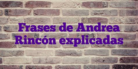 Frases De Andrea Rinc N Explicadas Busqui
