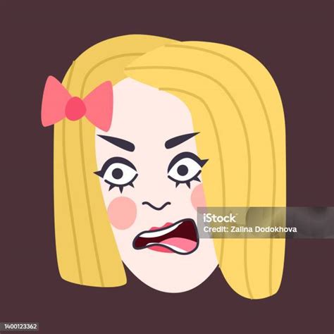 만화 스타일의 벡터 일러스트레이션에서 어두운 배경 소녀에 화가 난 어린 소녀 감정에 대한 스톡 벡터 아트 및 기타 이미지 감정 귀여운 놀라움 Istock