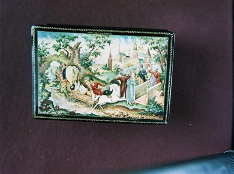 Фото Шкатулка «Сказка о Золотом петушке Палехская лаковая миниатюра 1960 е История России