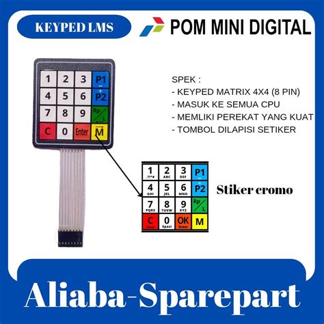 Keyped Matrix 4x4 Mambrane Tombol Pom Mini Digital Lazada Indonesia