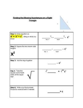 Pythagorean Theorem Template By Mary Merchant Teachers Pay Teachers