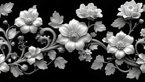 Floral Border Design Grayscale Pattern Stock Illustration Illustration Of Luxury Vintage Floral Border Design Grayscale Pattern Stock Illustration Illustration Of Luxury Vintage