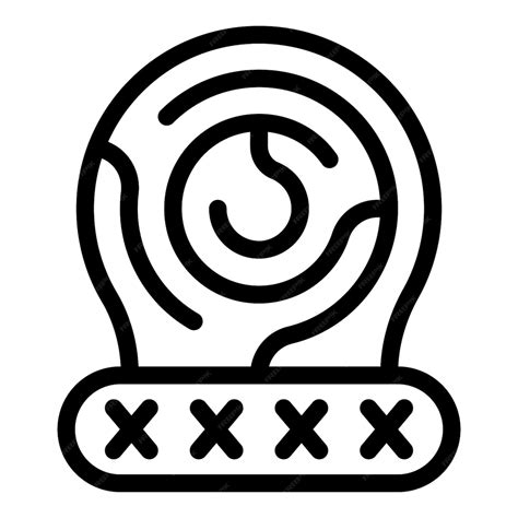 Premium Vector Digital Password Icon Outline Vector Id Scanner Hand