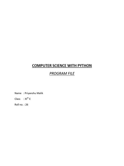 Computer Science With Python Pdf Software Development Computer Engineering