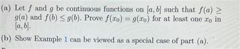 Solved A Let F And G Be Continuous Functions On A B Such Chegg Com