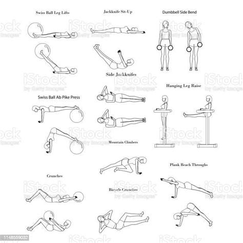 Workout Exercise Illustration Outline Stock Illustration Download