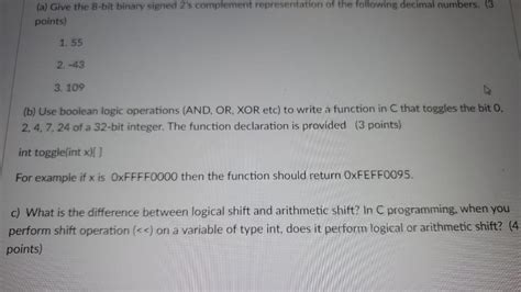 solved a give the 8 bit binary signed 2 s complement