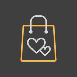 Gist Bag With Heart Icon Graph Symbol For Retail Vector Image