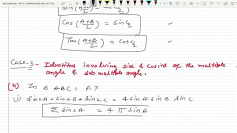 18 Trigonometry Trigonometric Conditional Identities Youtube