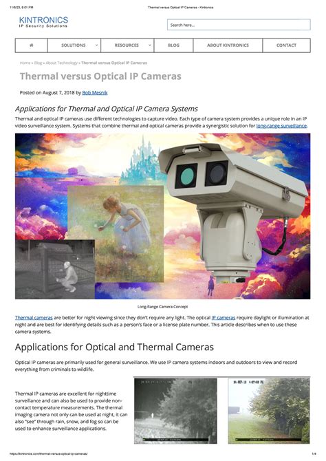 Thermal Versus Optical Ip Cameras Kintronics Thermal Versus Optical Ip Cameras Posted On