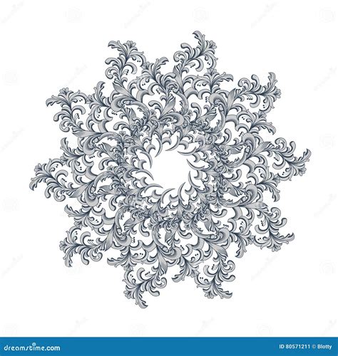 Symmetrical Circular Pattern Mandala Isolated On White Background Stock Vector Illustration Of