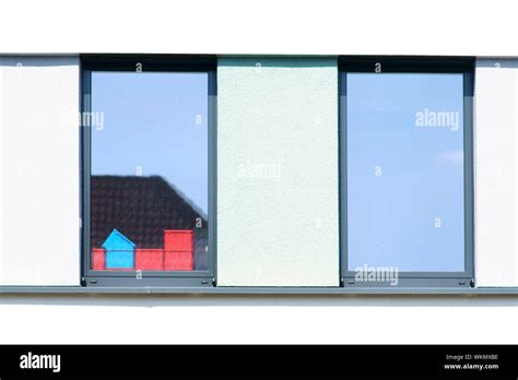 Plastic Containers Stand Behind A Window Of A Business Building Stock Photo Alamy