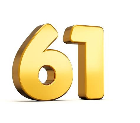 Premium Photo | 3d illustration of 61 or sixty one with shadow for web ...