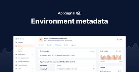 Environment Metadata Appsignal Documentation
