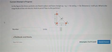 solved in the figure the three particles are fixed in place