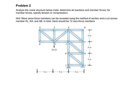 Solved Problem 2 Analyze The Crane Structure Below Note