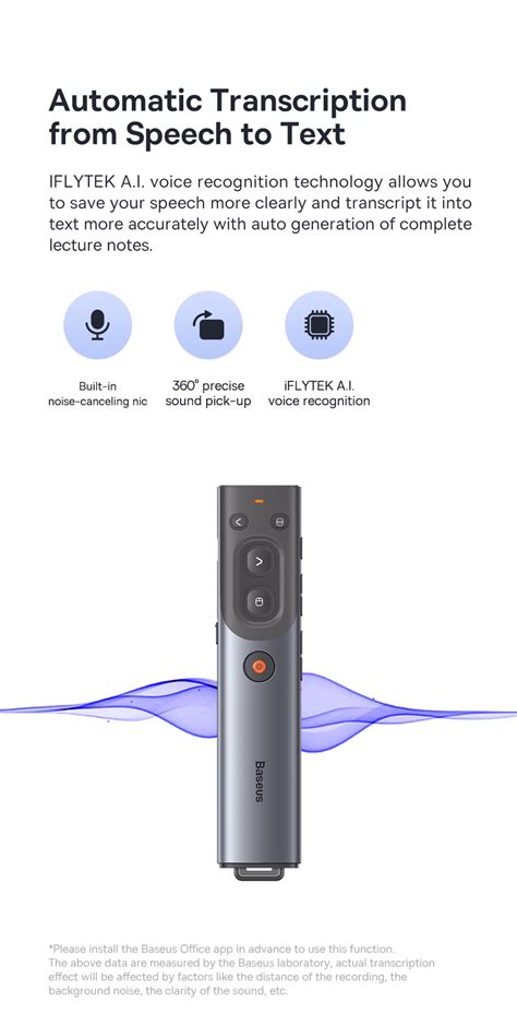 Baseus Wireless Laser Pointer Presentation Slides Presenter Real Time Translate Device PPT Page