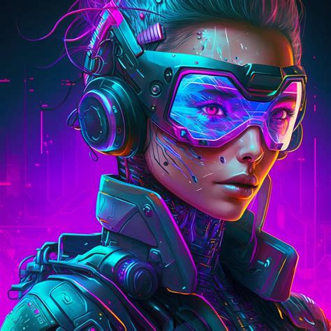 Cyberpunk Girl Neon Etsy