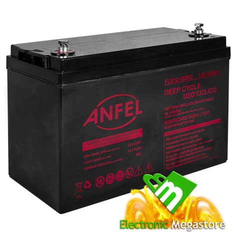 Batteria Piombo Ciclica V Ah Anfel Deep Cycle Eolico Camper Nautica Scarica Lenta Fm