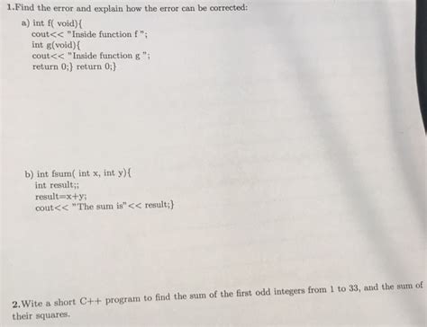 Solved Find The Error And Explain How The Error Can Be Chegg Com
