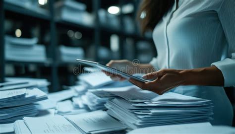 Efficient Document Management Businesswoman Enhancing Compliance Rules And Process Automation