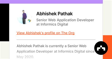 Abhishek Pathak Senior Web Application Developer At Informics Digital