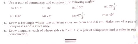 4 use a pair of compasses and construct the following angles i 150∘