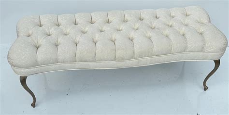 Rococo Tufted Bench With Brass Legs For Sale At 1stdibs
