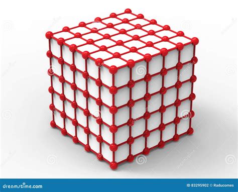 red nodes cube network structure stock illustration illustration of