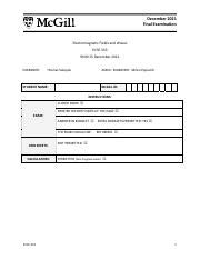Final F21 Solutions 1 Pdf December 2021 Final Examination Electromagnetic Fields And Waves