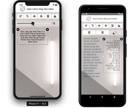 React Native Drag Text Editor For Photo Editing Manipulation Cases