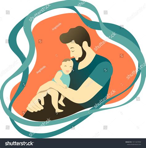 Father Son Portrait Father Holding His Stock Vector Royalty Free Shutterstock