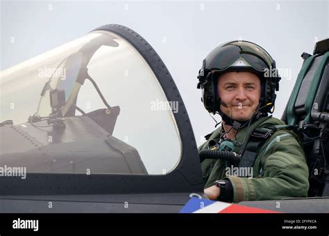 Flight Lieutenant James Sainty Prepares For Take Off In A Eurofighter
