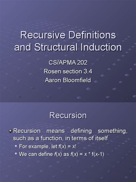 Recursive Definitions And Structural Induction Pdf Recursion Theory Of Computation
