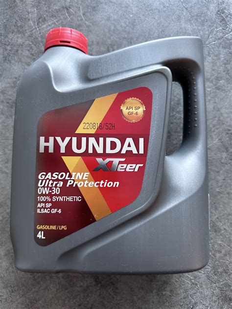 масло hyundai xteer gasoline ultra protection 0w-30 на Hyundai ix35 ...