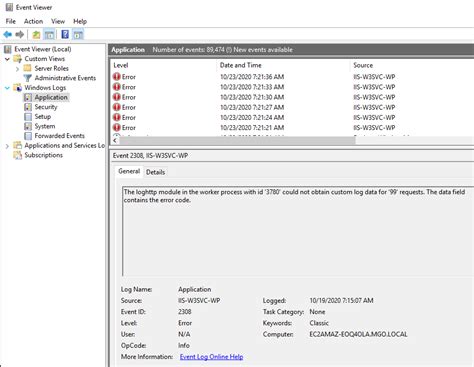 Iis The Loghttp Module Error Strange Issue That Fills Up The Application Windows Log