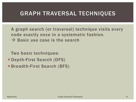 graph traversal algorithms depth first search traversal ppt