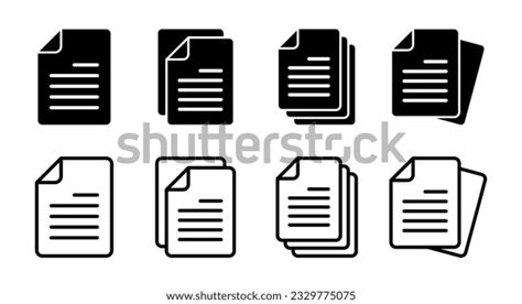 Document Icon Set Illustration Paper Sign Stock Vector Royalty Free 2329775075 Shutterstock
