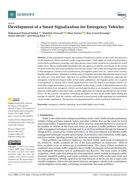 Development Of A Smart Signalization For Emergency Vehicles Pdf